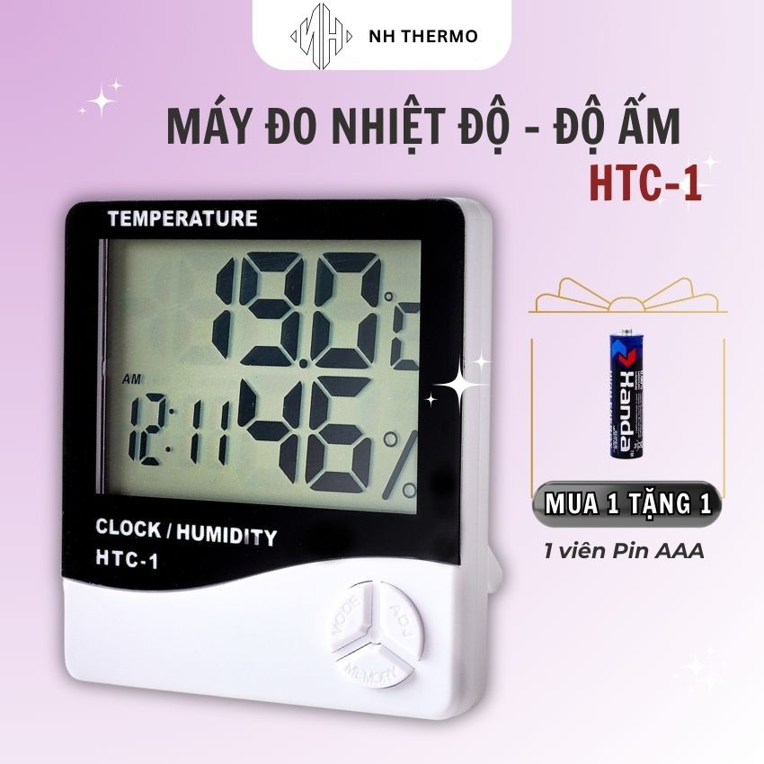 Nhiệt ẩm kế phòng để bàn NH Thermo HTC-1 đo nhiệt độ và độ ẩm từ -10 đến 50 độ C đa năng ...