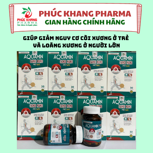 VIÊN UỐNG AQUAMIN CANXI NANO MK7 GOLD. GIÚP PHÁT TRIỂN CHIỀU CAO GIẢM NGUY CƠ CÒI XƯƠNG Ở TRẺ ...