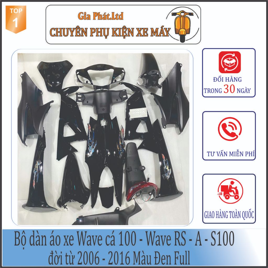 Dàn áo xe Wave RS - Wave alpha - Wave S100 đời từ 2006 đến 2018 nhựa ...