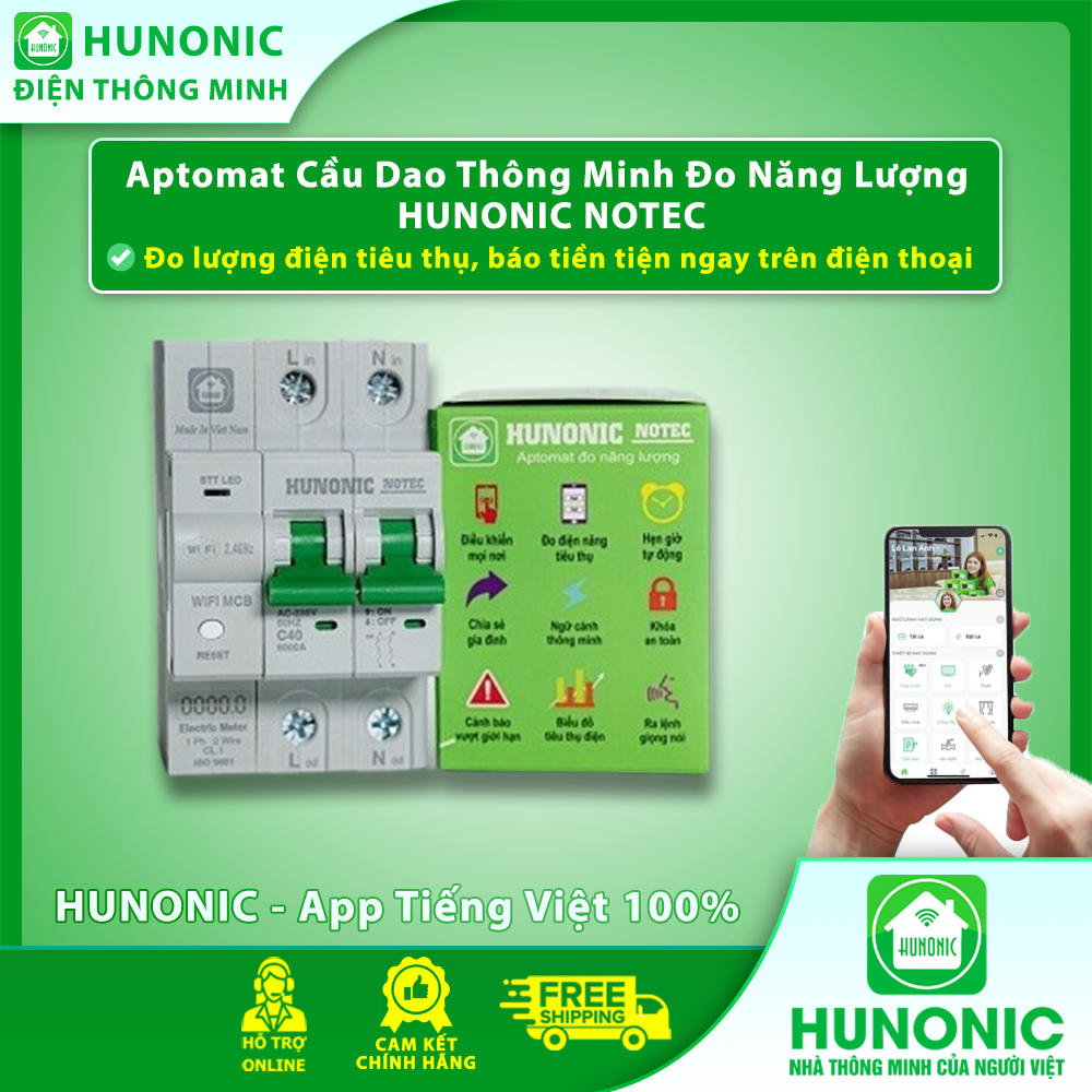 Aptomat Cầu Dao Thông Minh Đo Năng Lượng Hunonic Notec - Ngữ cảnh thông ...