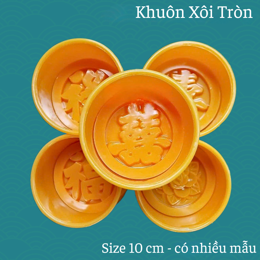 Khuôn Xôi Tròn size 10 cm, khuôn ép xôi, tạo hình chữ Phúc, Lộc, Thọ ...