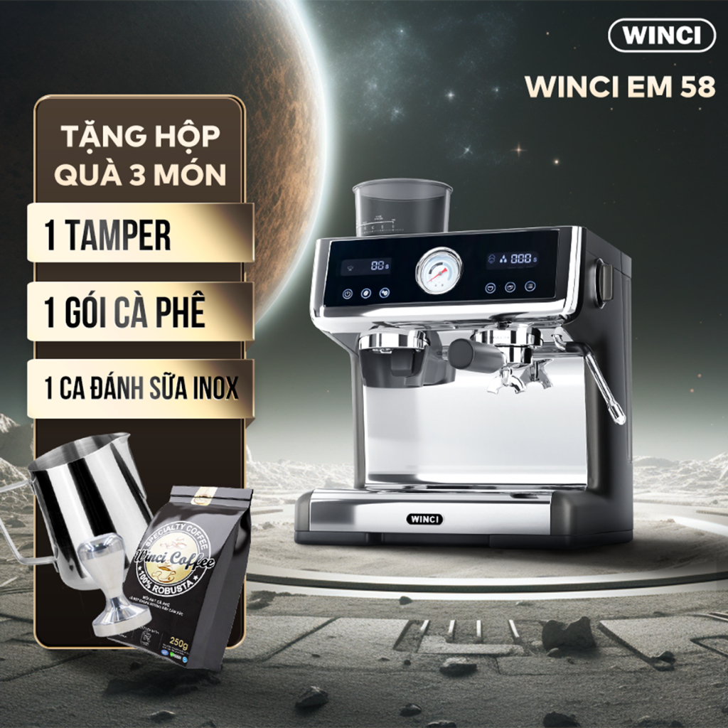 Máy pha cà phê chính hãng Winci EM58, tay cầm 58mm, Máy pha chuyên ...