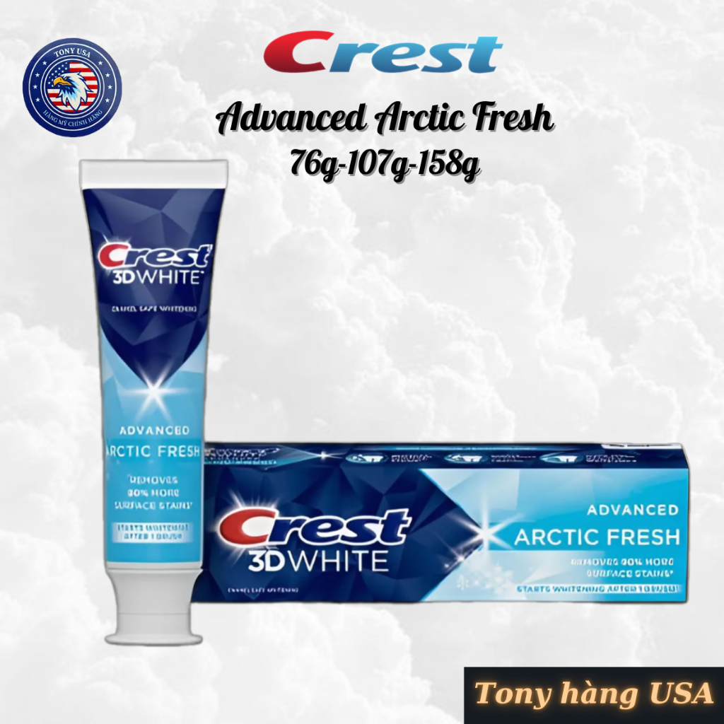 [Hàng Chuẩn Mỹ] Kem Đánh Răng Crest 3D White Advanced Arctic Fresh 76g/107g/158g - Tony Hàng ...