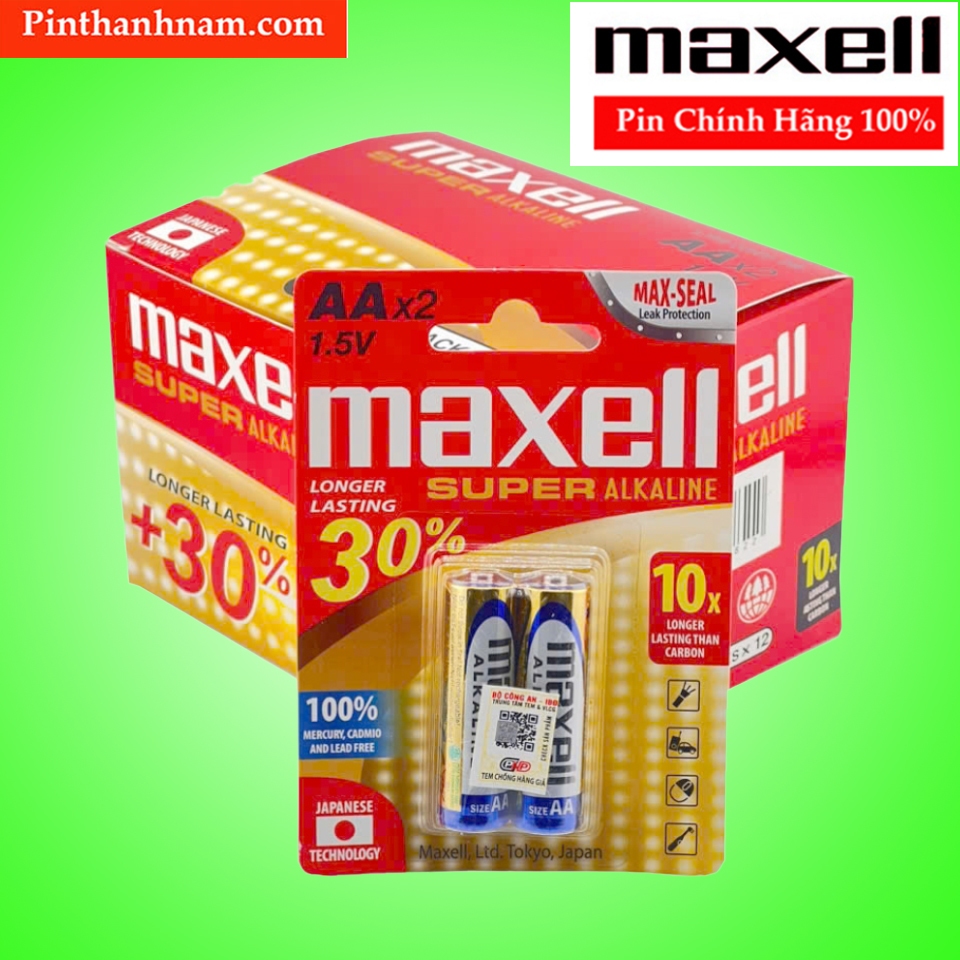 Pin AA Maxell LR6 SUPER ALKALINE Cao Cấp Vỉ 2 Viên Chính Hãng | Shopee ...