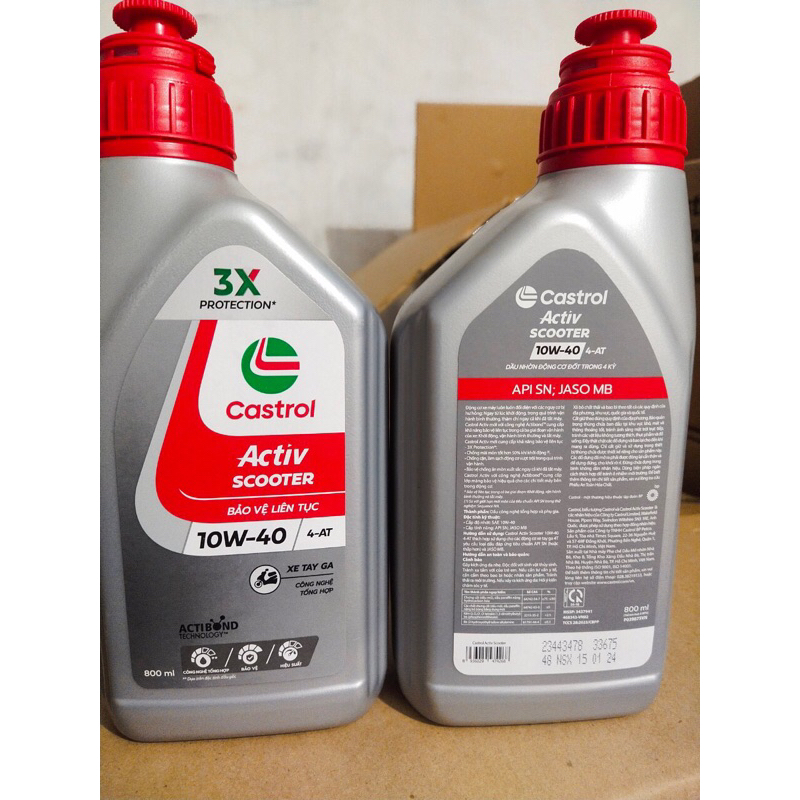 Dầu nhớt xe tay ga Castrol Activ scooter 4T 10W-40 800ml | Shopee Việt Nam