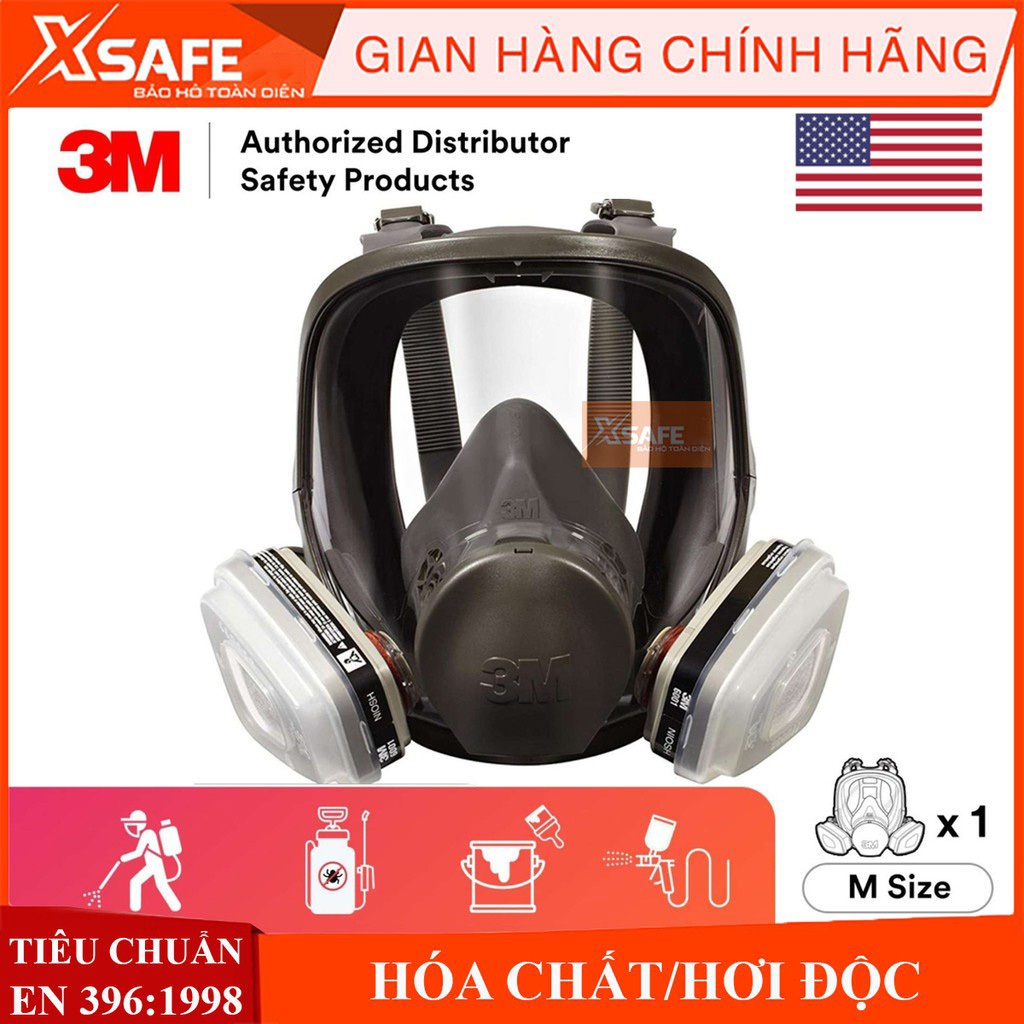 Mặt nạ phòng độc 3M 6800-6001-5N11-501 - Bộ mặt nạ chống độc 7 món - Dùng phun sơn, chống hóa ...