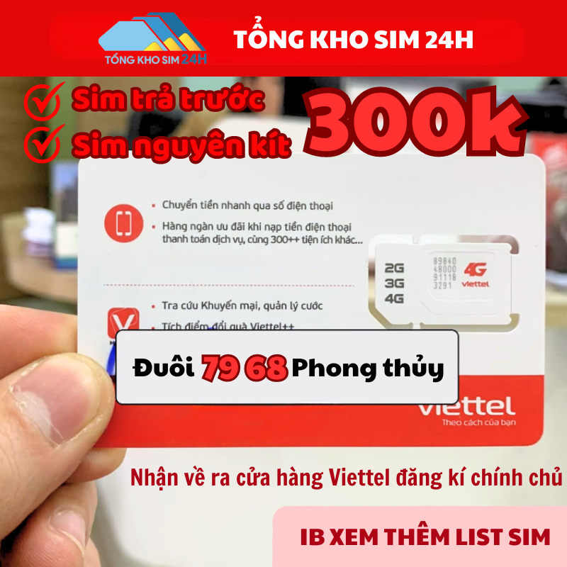 [Đồng giá 300k] Sim Viettel số đẹp TRẢ TRƯỚC, Đuôi 79,68 Phong thủy,dễ ...