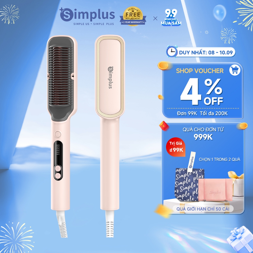 Lược điện duỗi tóc Simplus Ion âm 20 triệu Uốn xoăn ZFSH001 - Bảo Hành 1 Năm 1 Đổi 1 | Shopee ...