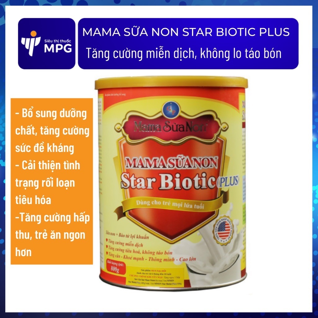 Mama Sữa non Star Biotic plus – bổ sung sữa non, bào tử lợi khuẩn, tăng ...