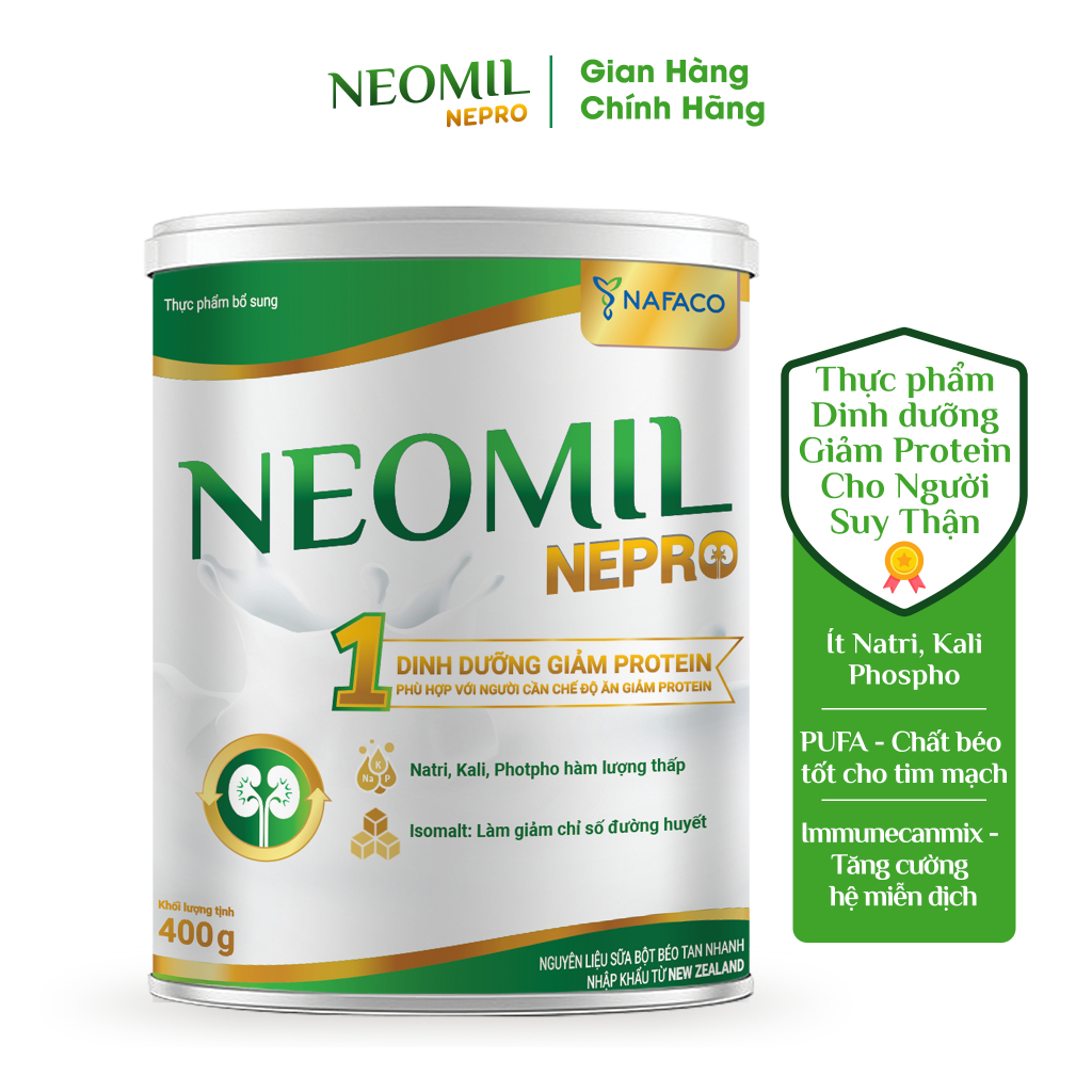 [Chính Hãng] Sữa NEOMIL NEPRO 1 Lon 400G - Dinh Dưỡng Giảm Protein Cho Người Suy Thận | Shopee ...