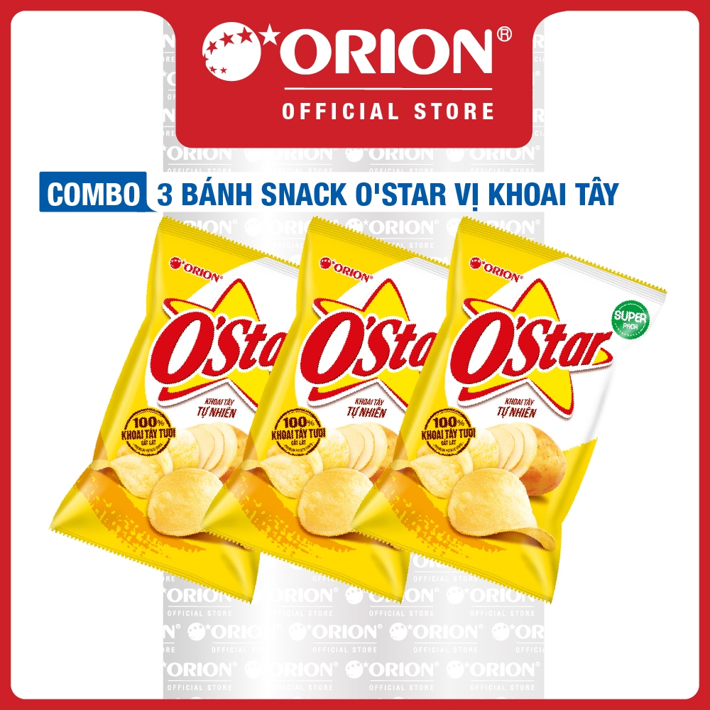 Combo 3 Bánh snack O'star vị tự nhiên 55g | Shopee Việt Nam