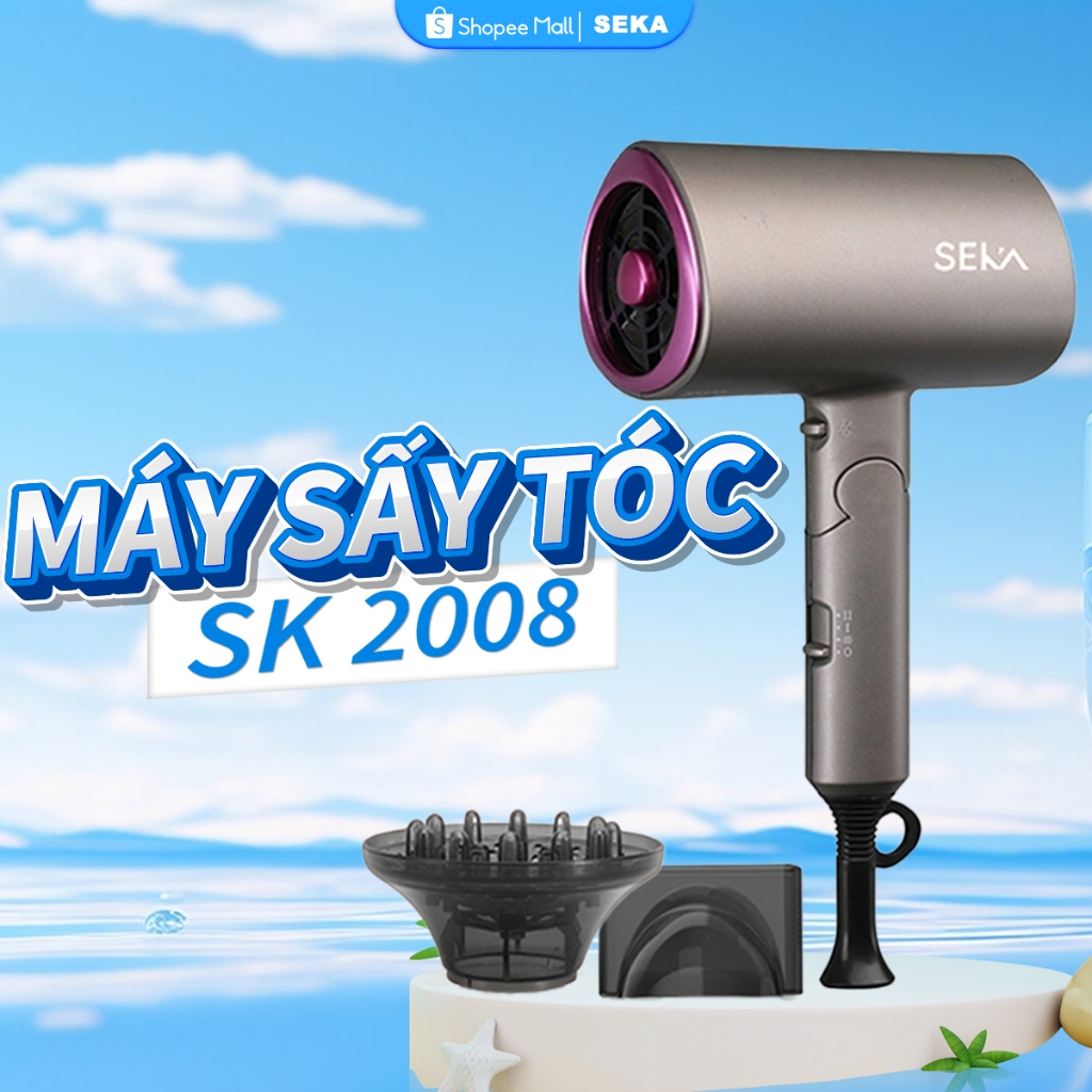 Máy Sấy Tóc Gấp Gọn SEKA SK2008 Sấy 2 Chiều Nóng Lạnh, 3 Chế Độ Sấy ...