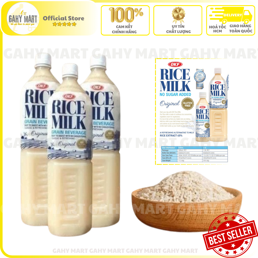 [DATE T8/2026] [CHAI 1,5Lít]- Nước gạo/sữa gạo không đường OKF RICE ...