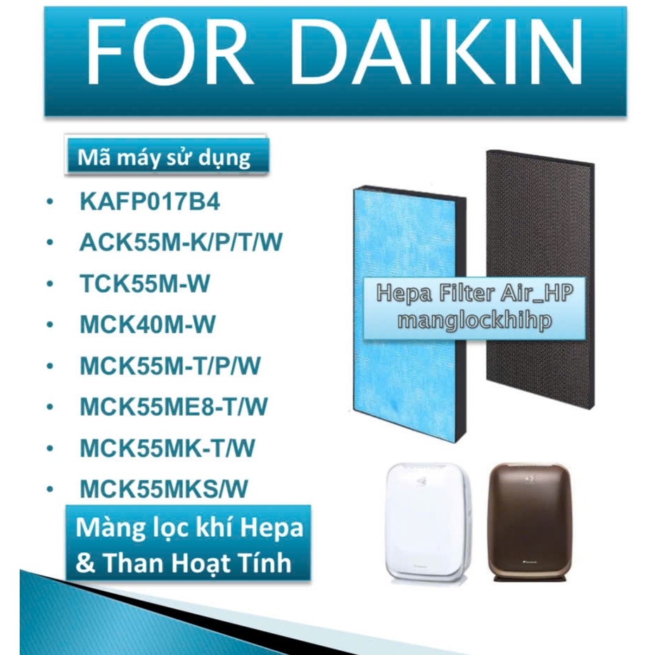 Combo Màng lọc Hepa + Than hoạt tính máy lọc khí Daikin (KAFP017B4) MCK40,ACK55 | Shopee Việt Nam