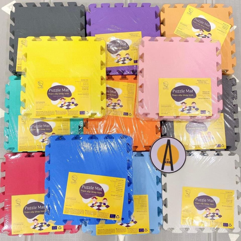 Bộ Thảm xốp TRƠN [Không mùi cao cấp DUMBO MAT - PASTEL xuất Âu] ghép ...