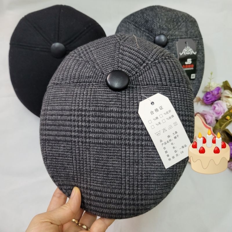 Mũ Beret mỏ vịt nam mùa đông cho các ông '" có che tai ấm áp" | Shopee ...