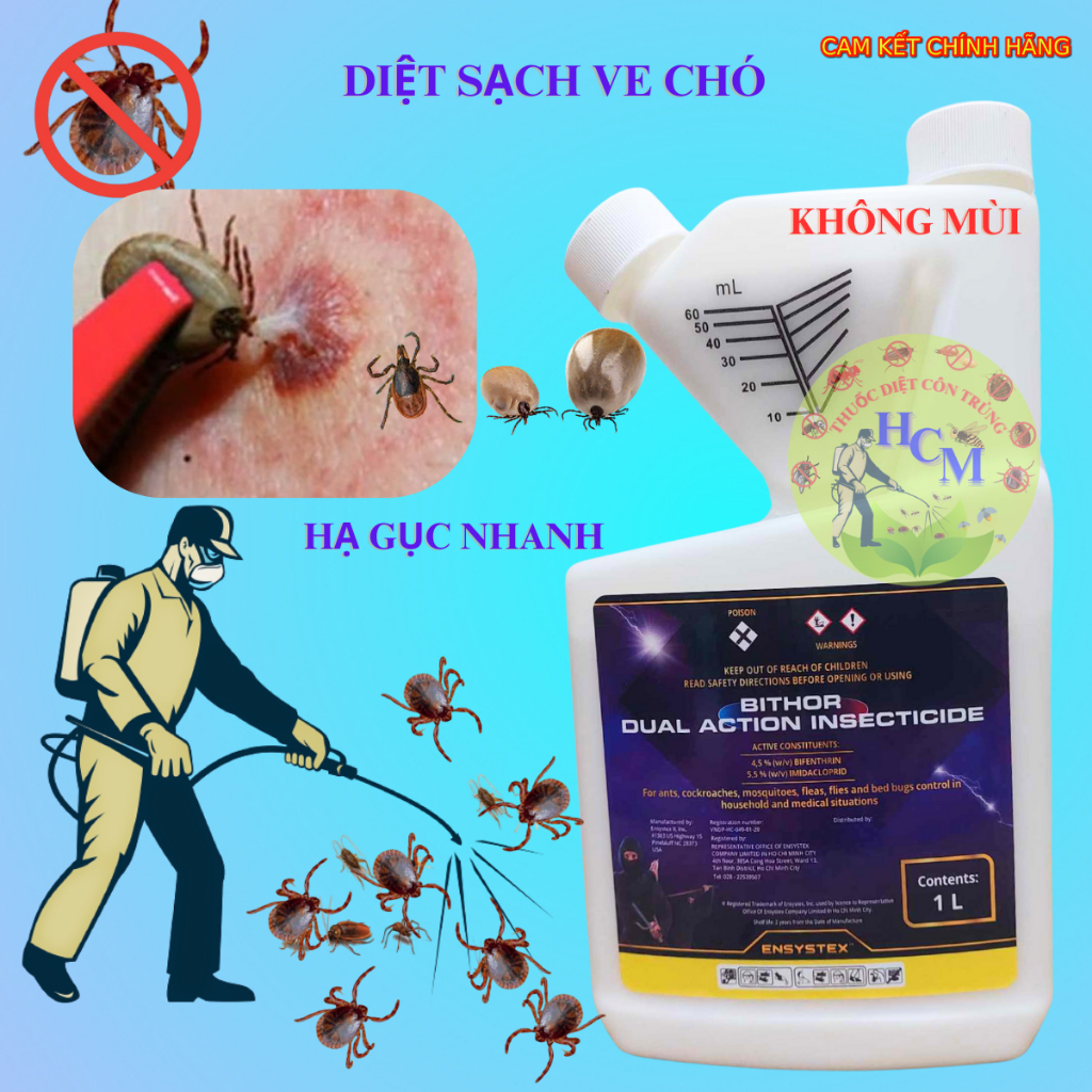 (Chính hãng) Thuốc diệt Ve Chó BITHOR DUAL ACTION 1 lít - Mỹ - Diệt ...