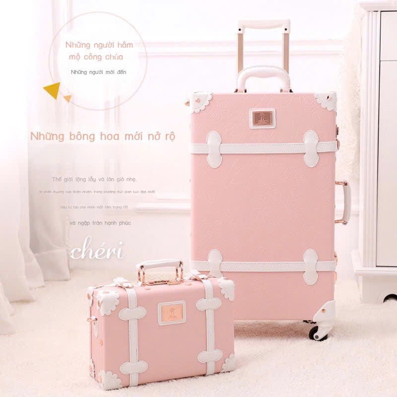 [Có ảnh thật] Uniwalker Retro Vali 20/24/26 inches màu hồng | Shopee ...