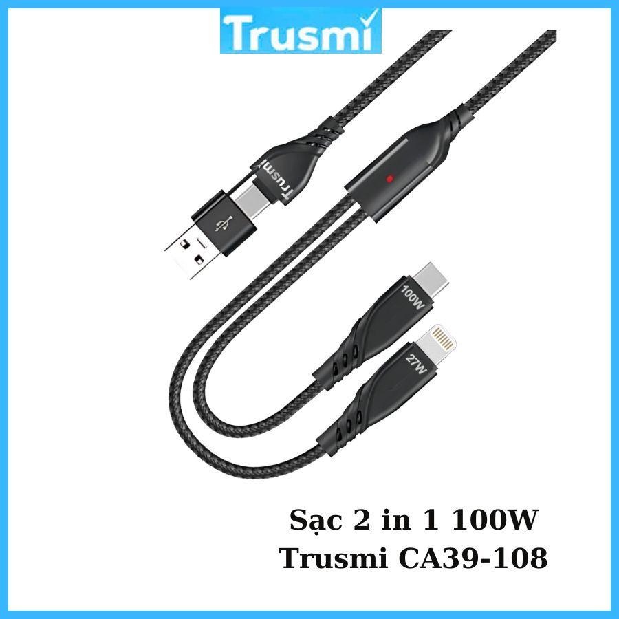 Cáp sạc và truyền dữ liệu 2 in 1 dây bện Trusmi CA39 | Shopee Việt Nam