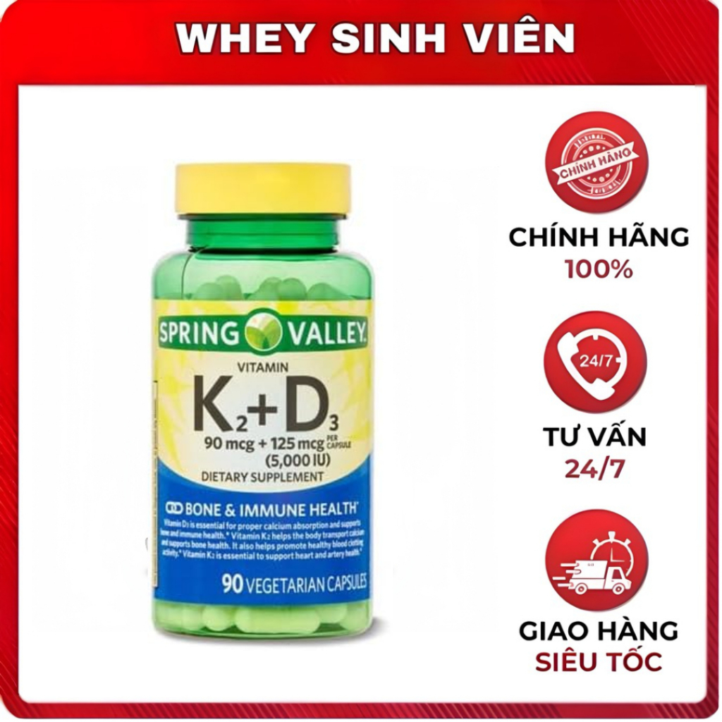 [Chính hãng] Spring Valley Vitamin K2 D3 (90 viên) - Thực phẩm bổ sung ...