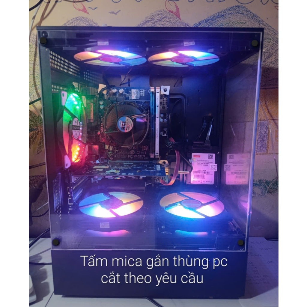 Tấm mi ca gắn thùng PC máy tính cắt theo yêu cầu. Mica. Nắp thùng PC ...