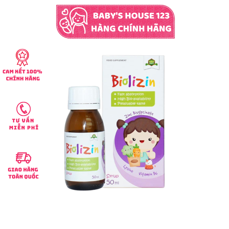 Kẽm cho bé Biolizin Kẽm zinc Lysine cho bé Kẽm cho bé biếng ăn Vitamin ...