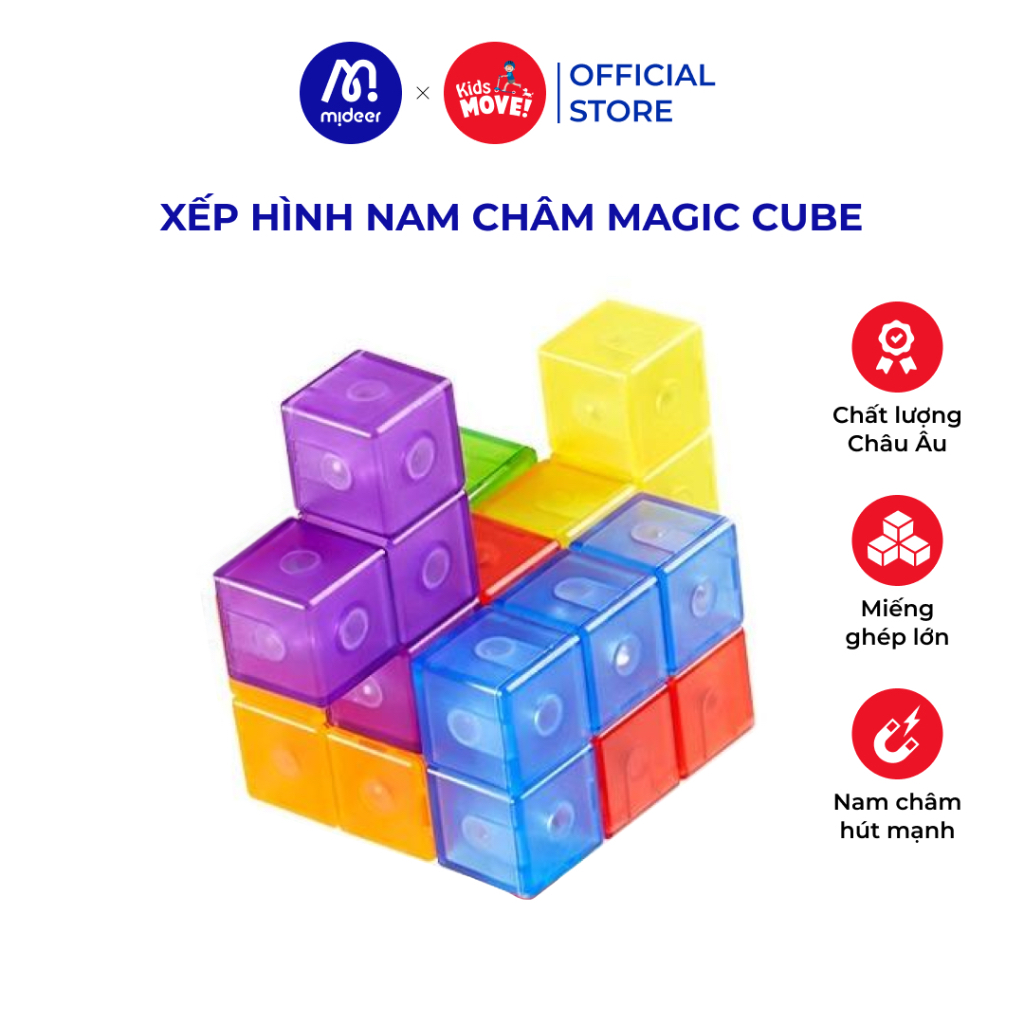 Đồ chơi xếp hình nam châm thông minh Mideer Magic Cube, 7 khối, 4 kiểu chơi sáng tạo | Shopee ...