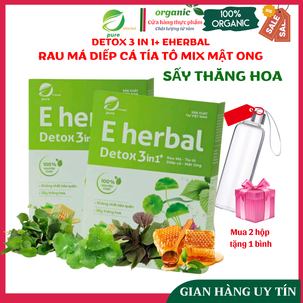 Combo 2 Hộp Detox 3 in 1+ (Rau má, diếp cá, Tía tô Mix mật ong) Sấy ...