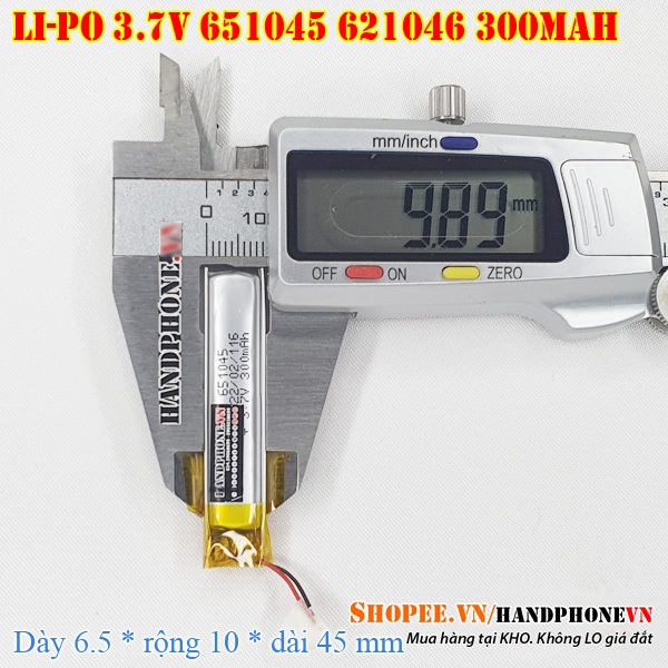 Pin Li-Po 3.7V 300mAh 651045 621046 (Li-Polymer) cho Tai Nghe Bluetooth ...