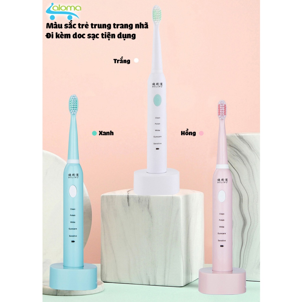 Bàn chải điện siêu âm DILIPU Sonic Brush DL-01-Bàn chải điện Sonic có ...
