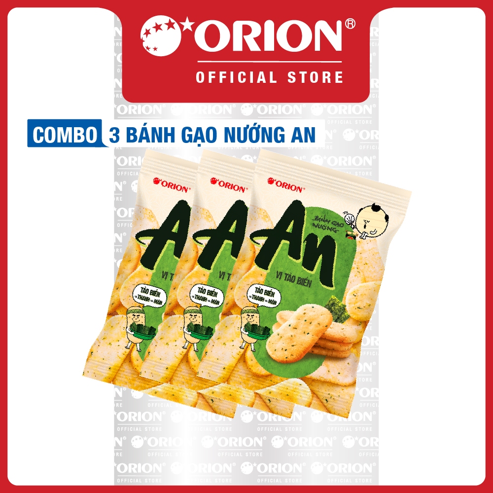 Combo 3 túi Bánh Gạo Nướng An Orion vị Tảo Biển 111.3g | Shopee Việt Nam