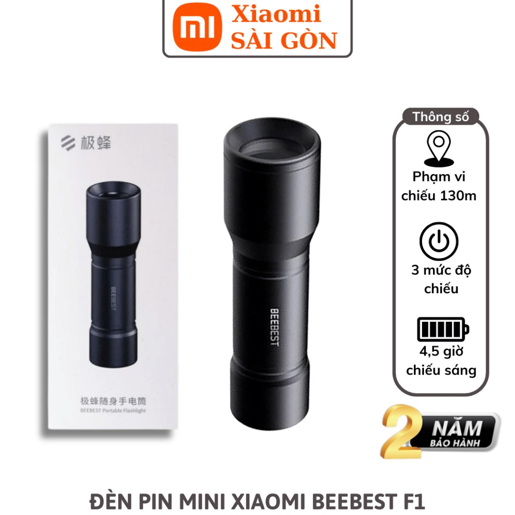 Đèn Pin Cầm Tay Mini Xiaomi Youpin Beebest F1 - 3 Chế Độ Sáng & Flash - Chống Nước IPX7 - Bảo ...