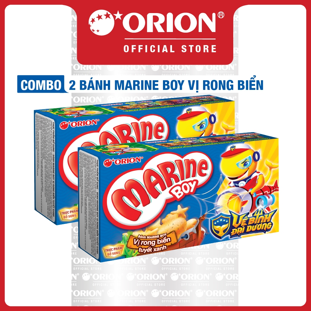 Combo 2 Bánh Cá Marine Boy Orion vị Rong Biển Tuyết Xanh 35g/hộp ...