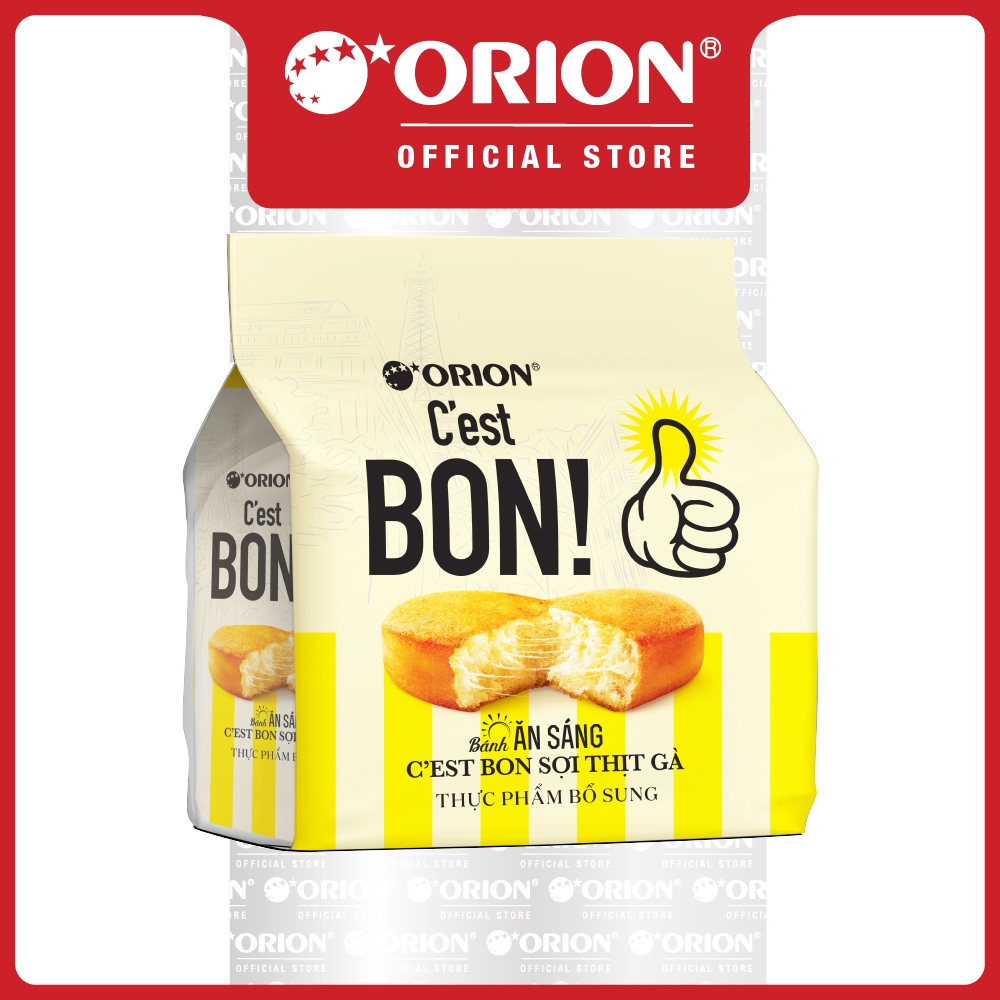 Túi 15 gói bánh ăn sáng Orion C'est Bon sợi thịt gà truyền thống (255G) | Shopee Việt Nam
