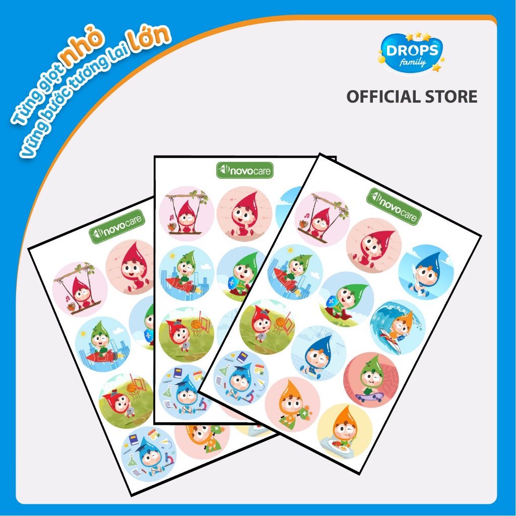 Sticker cho bé 12 hình dán - Quà tặng Novocare | Shopee Việt Nam