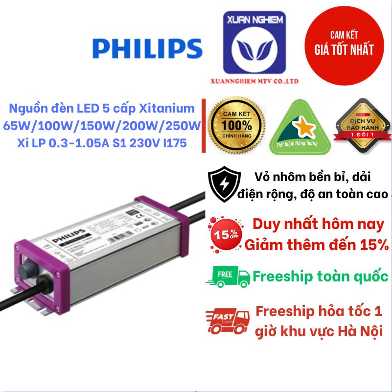 Nguồn đèn led dim 5 cấp Xitanium Xi LP 200W 0.3-1.05A S1 230V I175 | Shopee Việt Nam