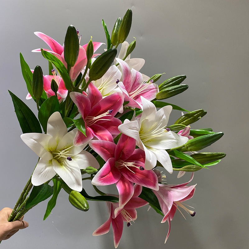 Hoa ly giả cành hoa cắm lo cao cấp, Hoa lụa decor | Shopee Việt Nam
