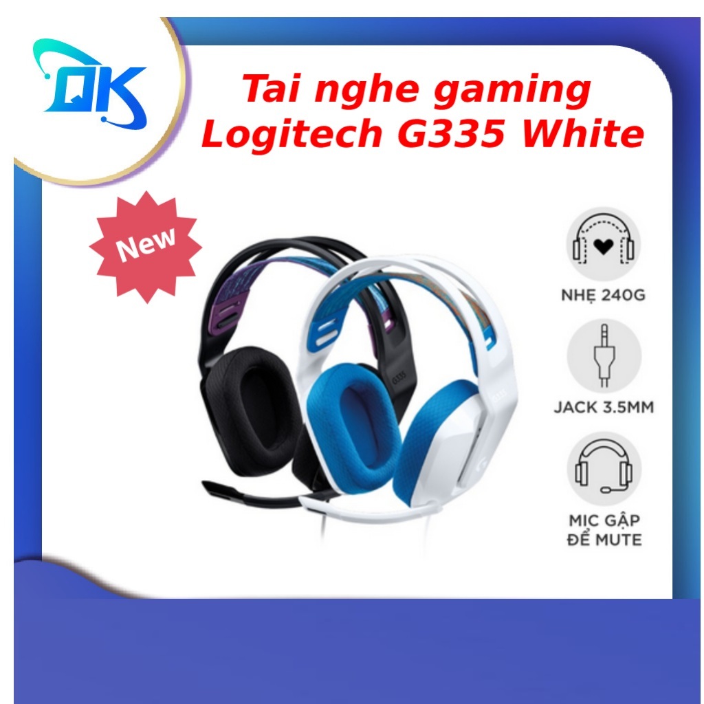 Tai nghe game có dây Logitech G335 - Jack 3.5mm, Nhẹ 240g, Tương thích ...