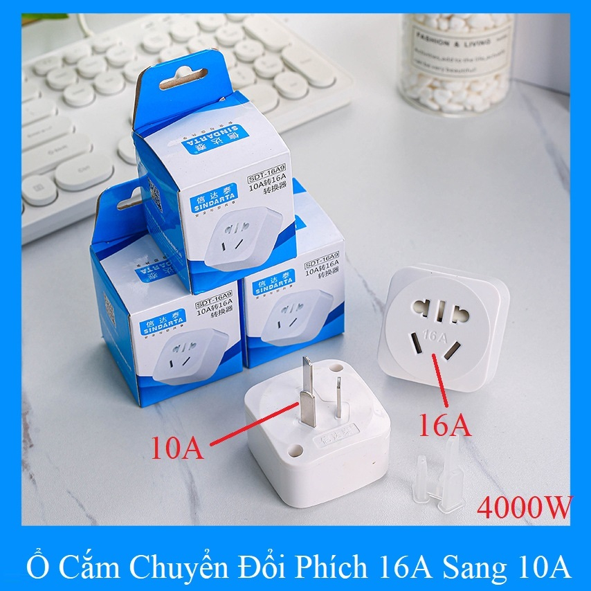 Ổ Cắm Chuyển Đổi 3 Chân Chéo Loại 16A Sang 10A Công Suất Lớn 4000W | Shopee Việt Nam
