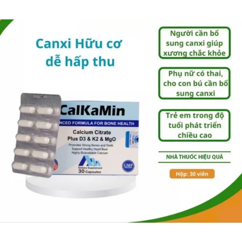 Calkamin I Bổ sung Canxi hữu cơ nhập khẩu Mỹ Chứa Canxi,D3,K2,Mg giúp ...