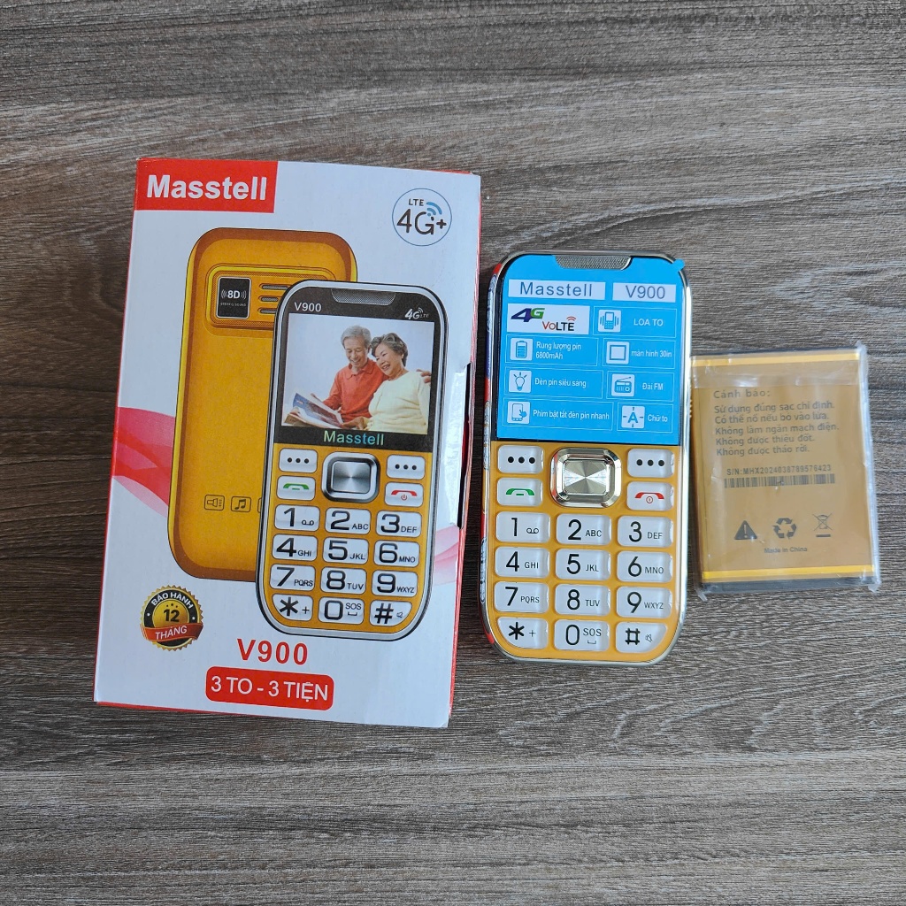 Điện Thoại Người già Mastell V900 4G - 2 sim Loa To - Bàn Phím chữ To ...