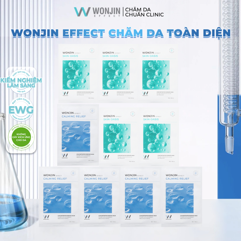 [09.09- Tặng Cột Tóc] Combo 10 Mặt Nạ Mix Chăm Sóc Da Toàn Diện WonJin Effect Mask 30g (Bản mới ...