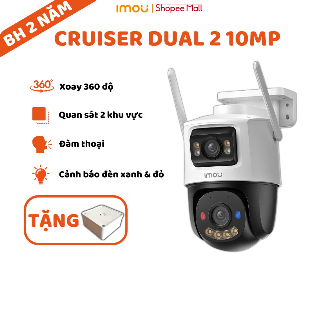 Camera wifi Imou Cruiser Dual 2 S7XEP 10MP hồng ngoại 30m, đèn còi báo ...
