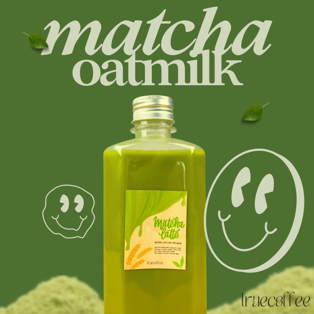 Matcha Latte Oatmilk, matcha sữa yến mạch Truecoffee chai 300ml ...