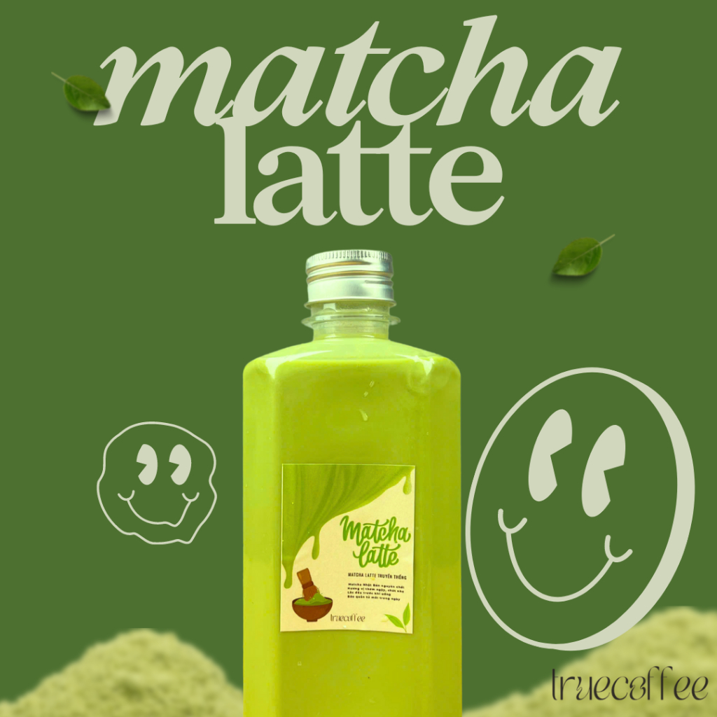 Matcha Latte đậm vị nguyên chất thơm ngon Truecoffee chai 330ml ...
