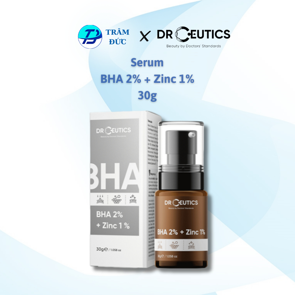 DRCEUTICS Serum Kẽm BHA 2% + Zinc PCA 1% DrCeutics giảm mụn và giảm tiết dầu 30g | Shopee Việt Nam