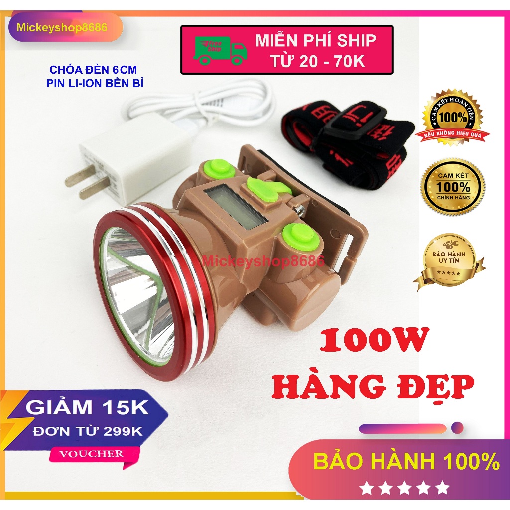 Đèn pin đội đầu YUXING A312 LED 100W siêu sáng chiếu xa chống nước ánh ...