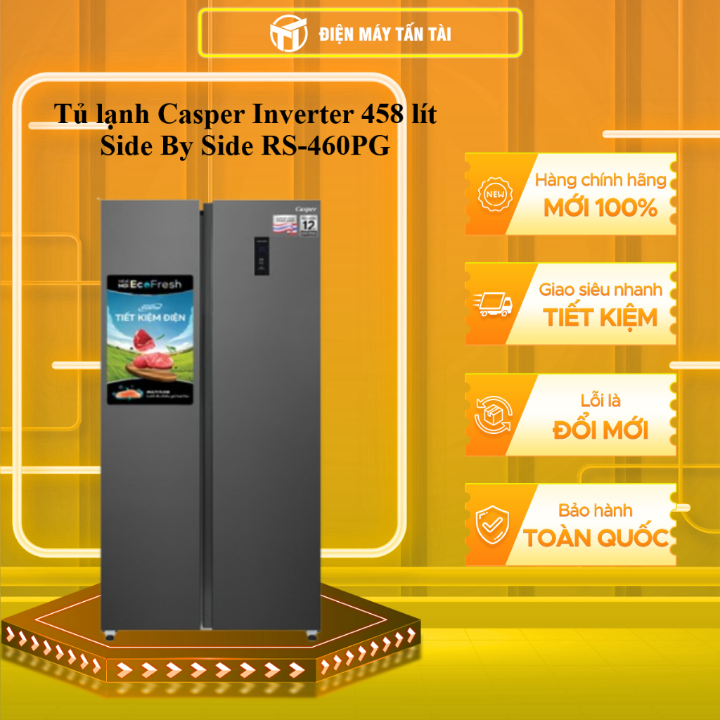 [TẤN TÀI LĐ 0Đ] RS-460PG - Tủ Lạnh Casper Inverter 458 Lít RS-460PG - BẢO HÀNH CHÍNH HÃNG ...