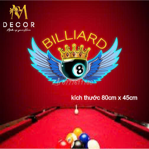 Đèn neon led BIDA BILLIARD inUV trang trí phòng bida club kích thước ...