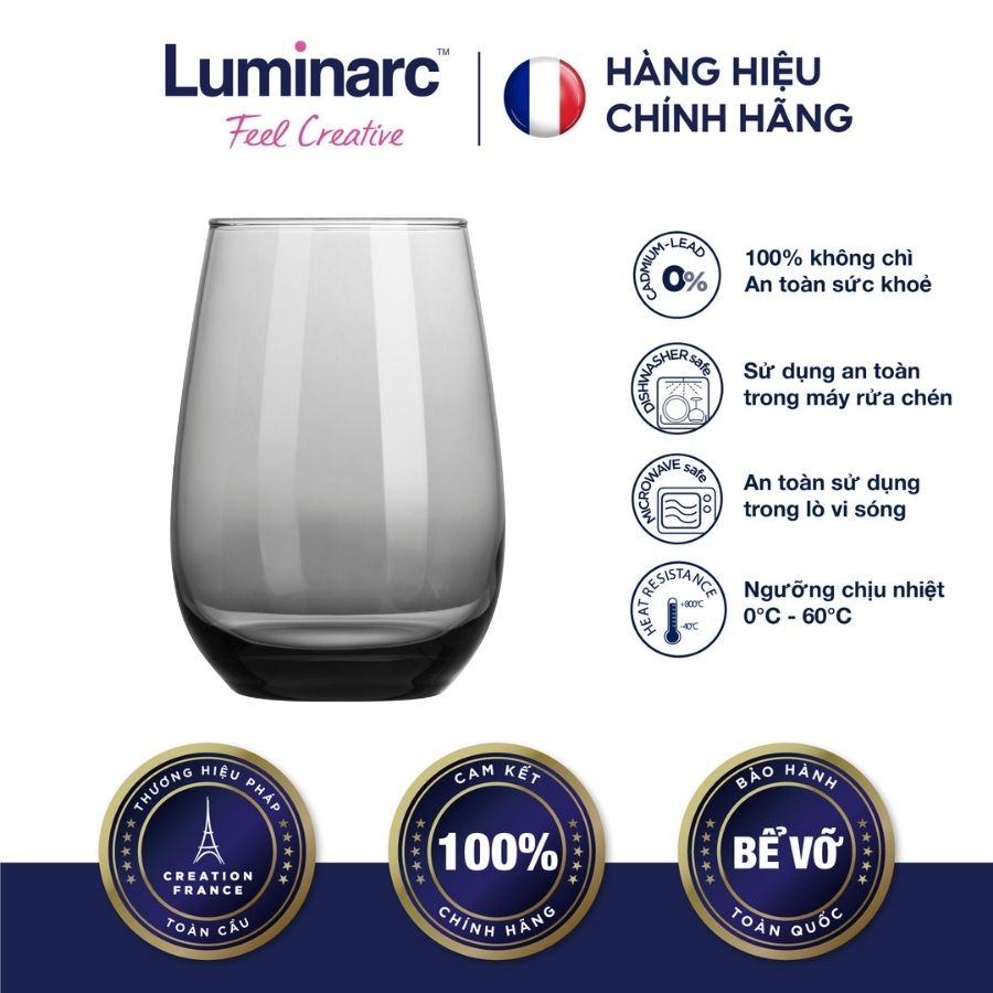 Cốc (ly) thủy tinh cao Luminarc Maine 370ml | Hàng chính hãng Pháp | Shopee Việt Nam